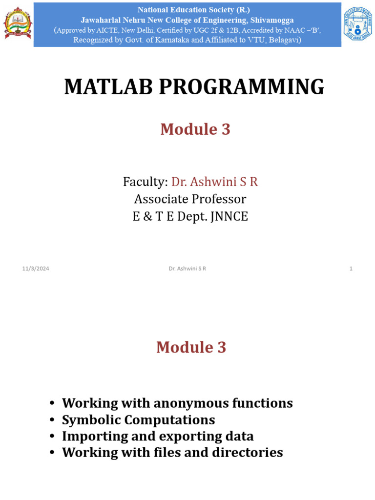 Module 3.Pptx | PDF | Function (Mathematics) | Matrix (Mathematics)