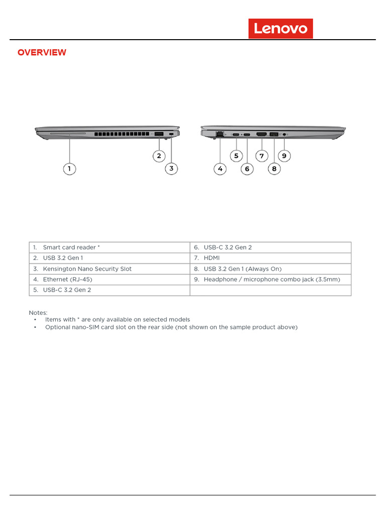 ThinkPad T14 Gen 3 AMD Spec | PDF | Usb | Wi Fi