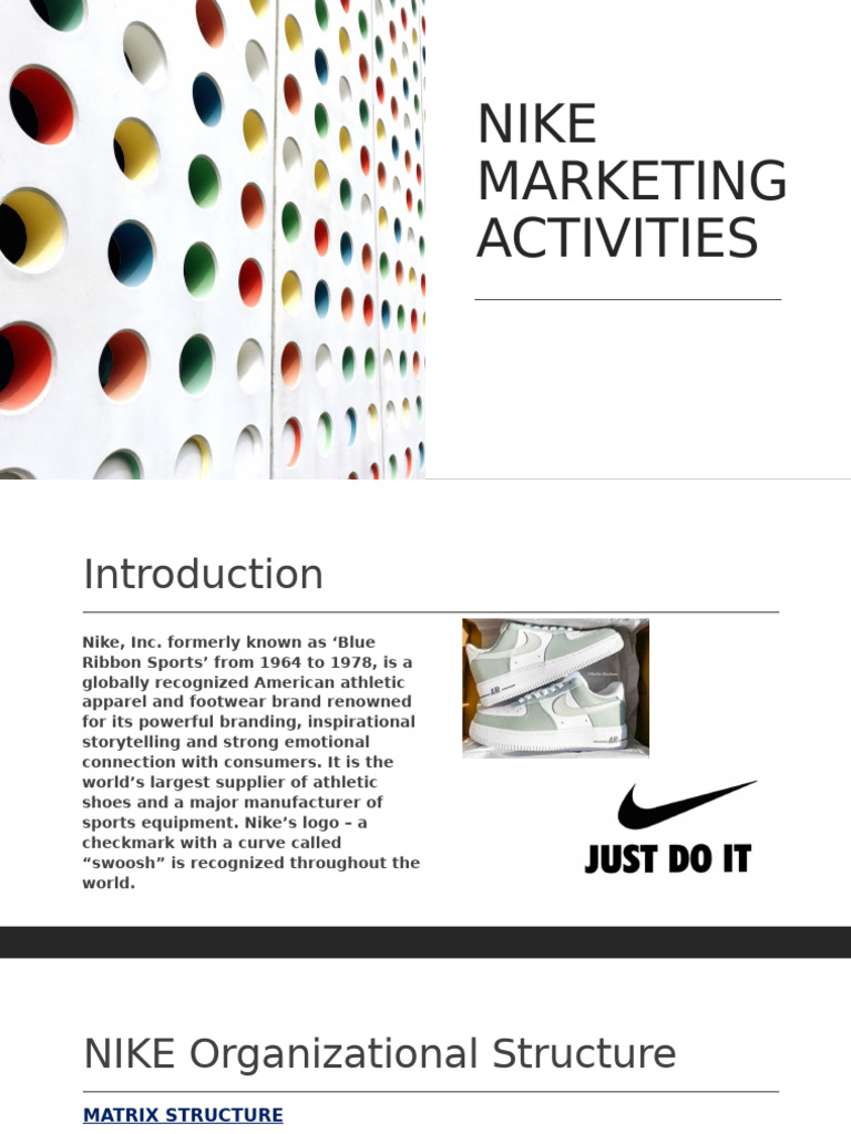 Presentation NIKE Marketing Activities | PDF | Nike | Brand