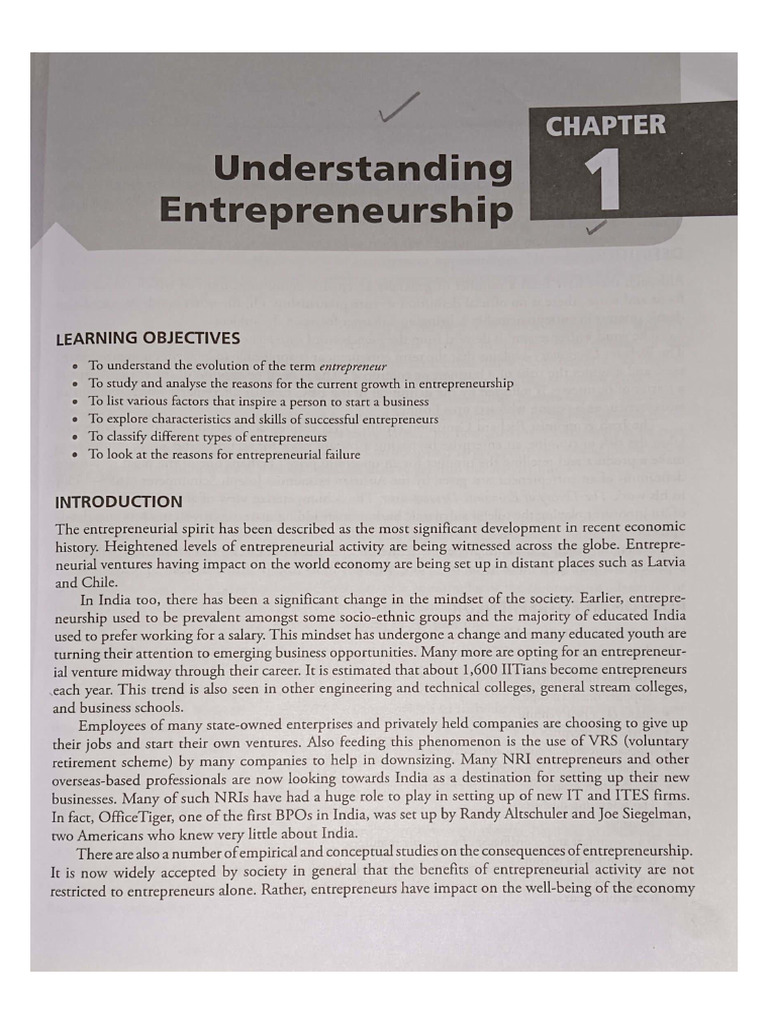 Chapter 1 - Entrepreneurship | PDF
