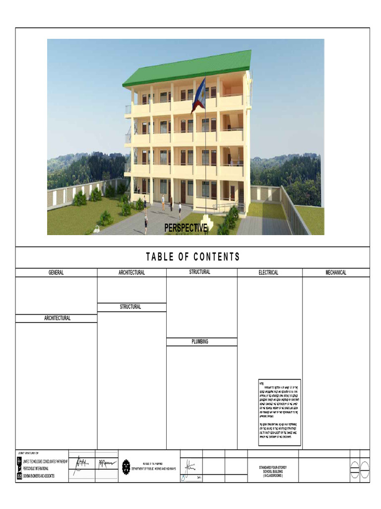 Architectural - 4-Storey Public School | PDF | Wall | Truss