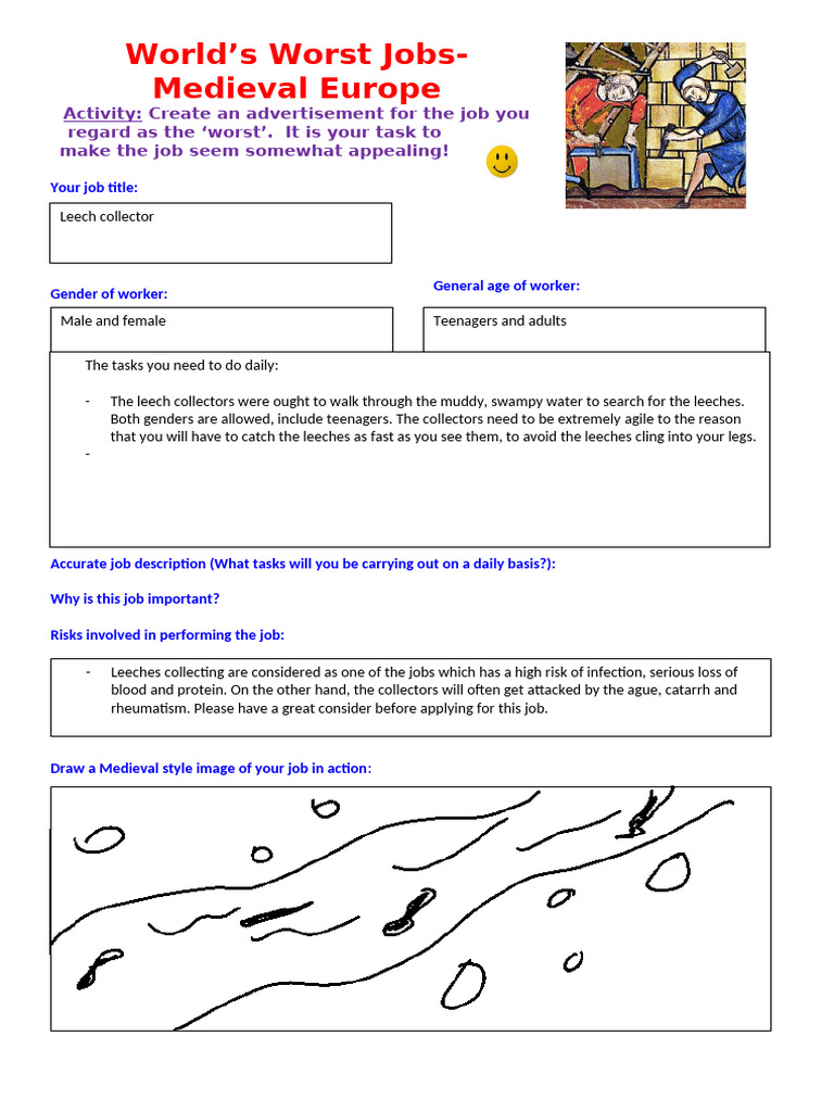 Worlds Worst Jobs Advertisement Activity | PDF