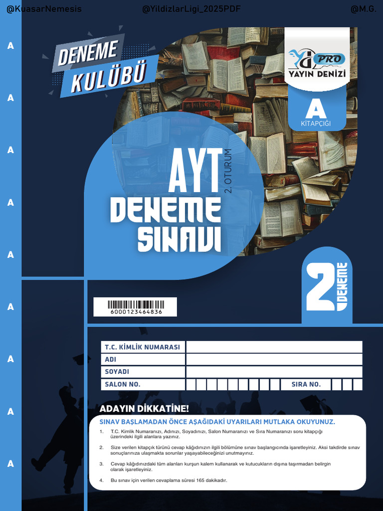 2025 Yayın Denizi Deneme Kulübü Serisi AYT 2 @MegatronDenemeKulubu | PDF