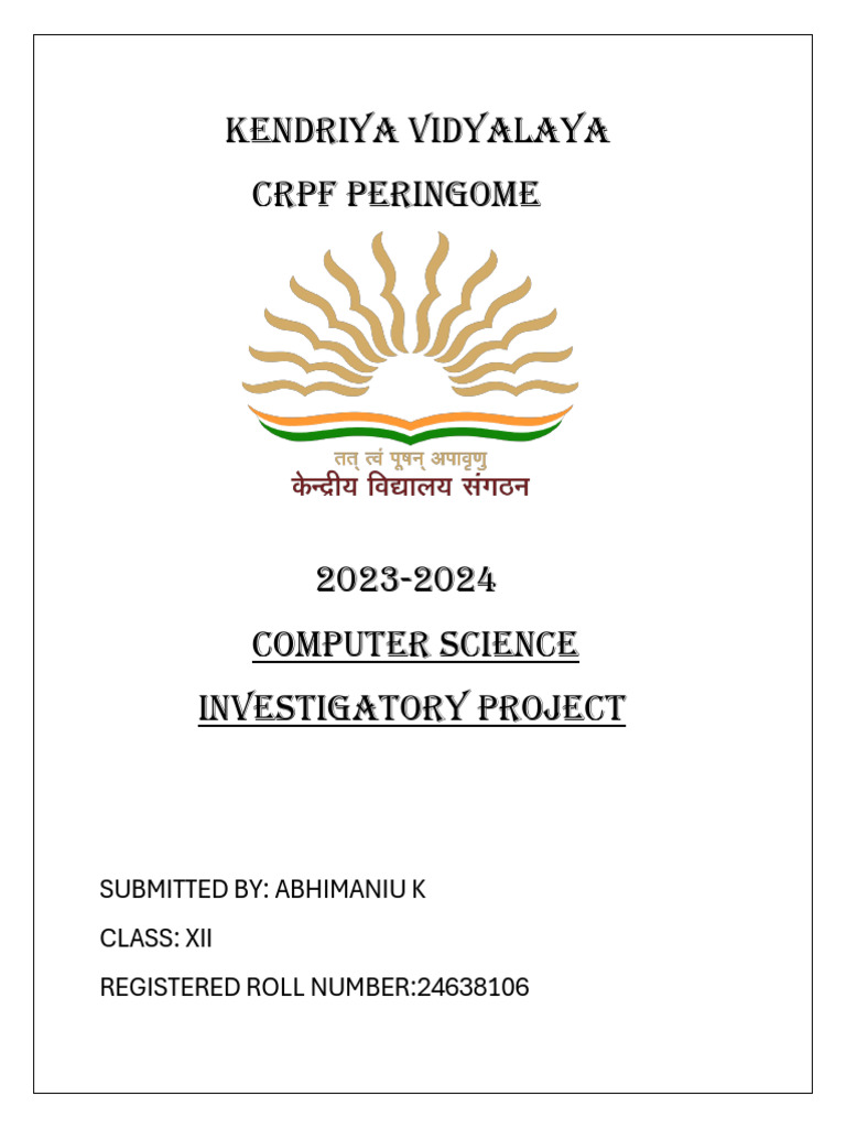 Cs Project 2 Abhi | PDF | Software | Science