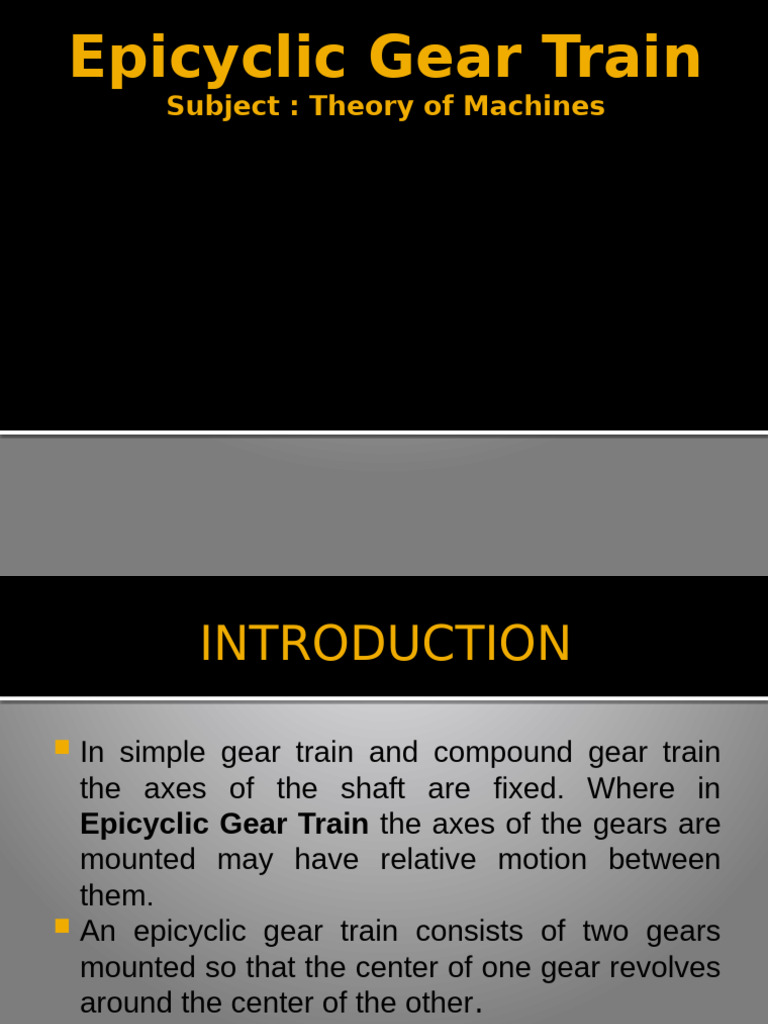 Epicyclic Gear Train Pdf