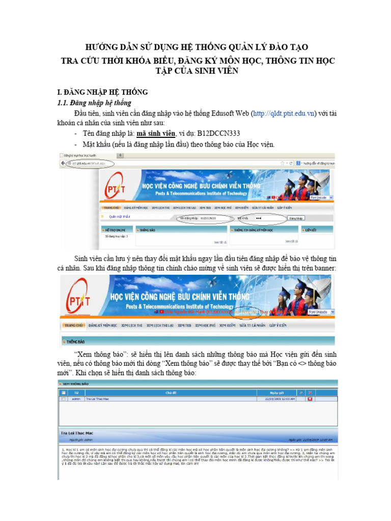 Huong Dan Truy Cap He Thong QLDT | PDF