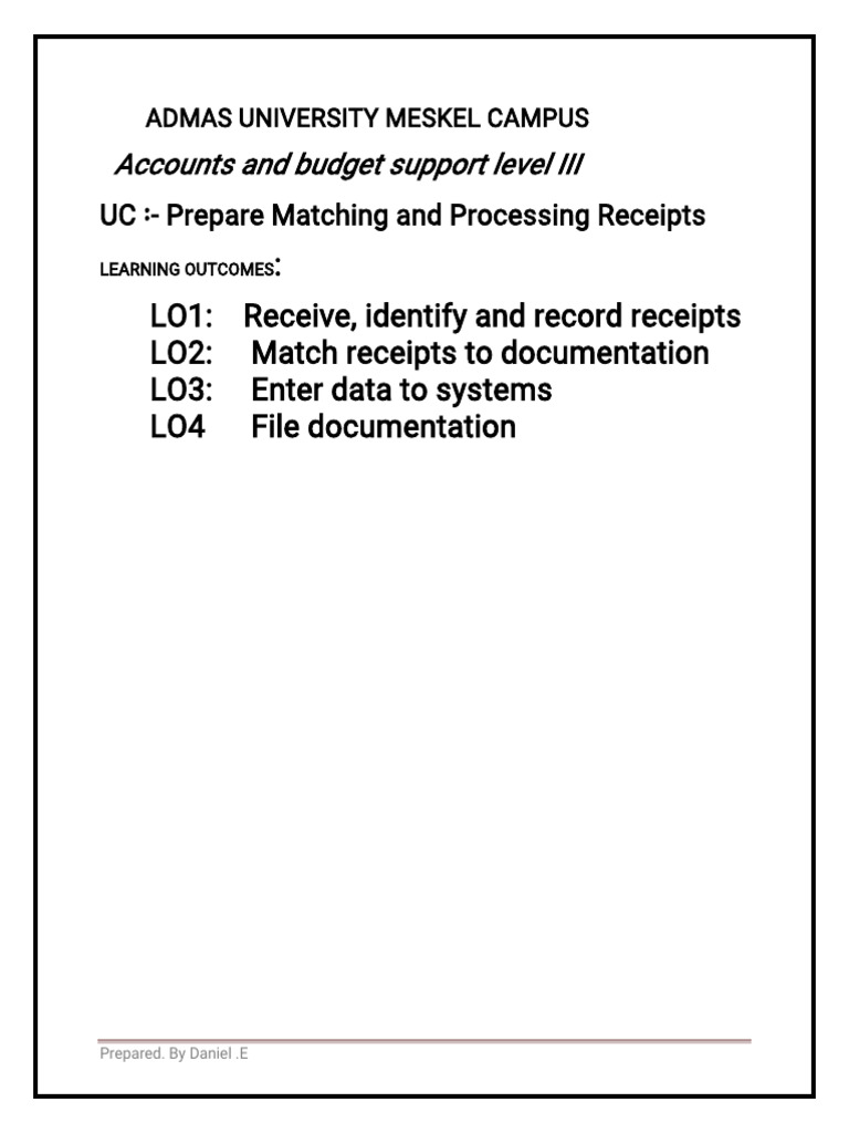 306 Preparing Matching and Processing Receipts | PDF