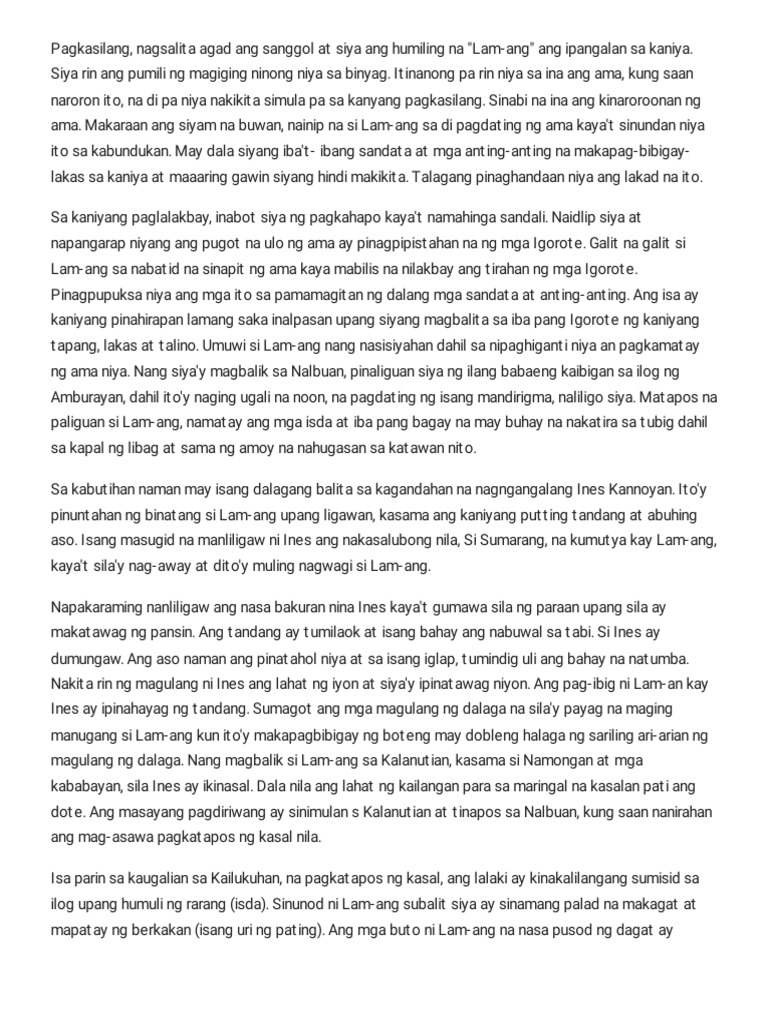 Biag Ni Lam-Ang - Wikipedia, Ang Malayang Ensiklopedya | PDF