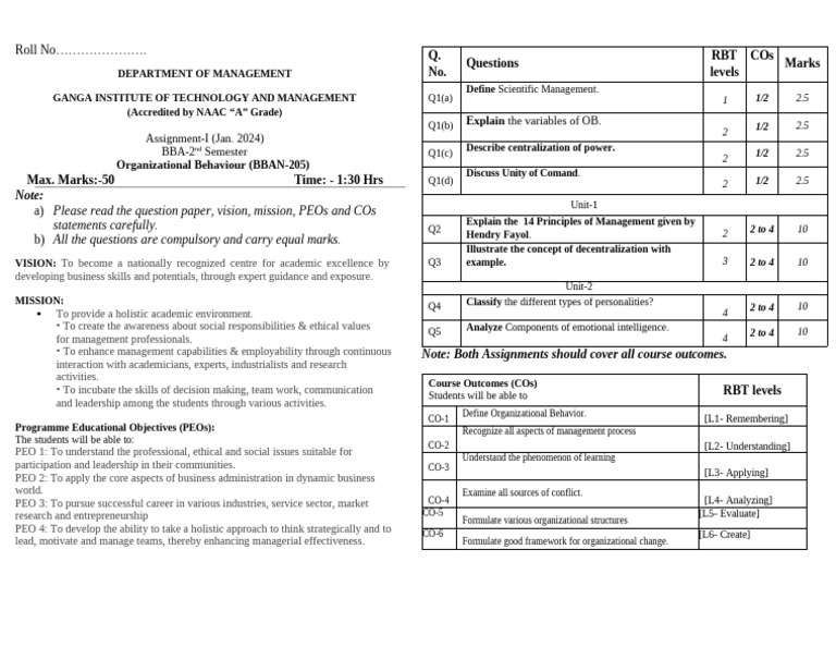 Assignment 1 Ob Pdf Leadership Behavioural Sciences