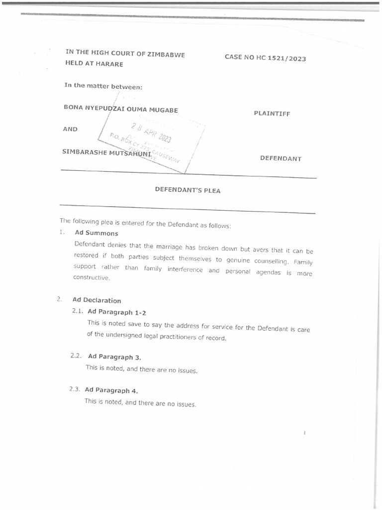 Defendants Plea | PDF