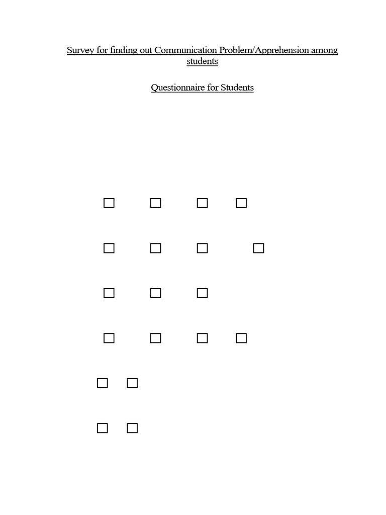 Student Communication Survey Questionnaire | PDF