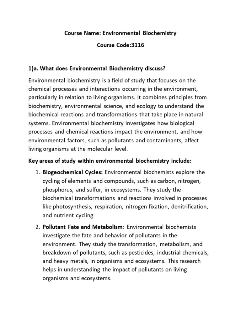 Environmental Biochemistry | PDF | Retinal | Lipid