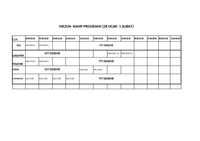Mezun Kamp Ocak | PDF