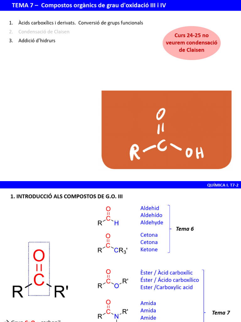 Tema 7 - Compostos Orgã Nics de Grau Doxidaciã III 24-25 | PDF