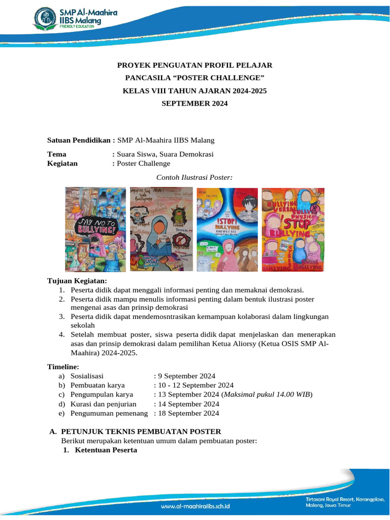 JUKNIS POSTER - P5 (election day) kelas 8 2024-2025 | PDF