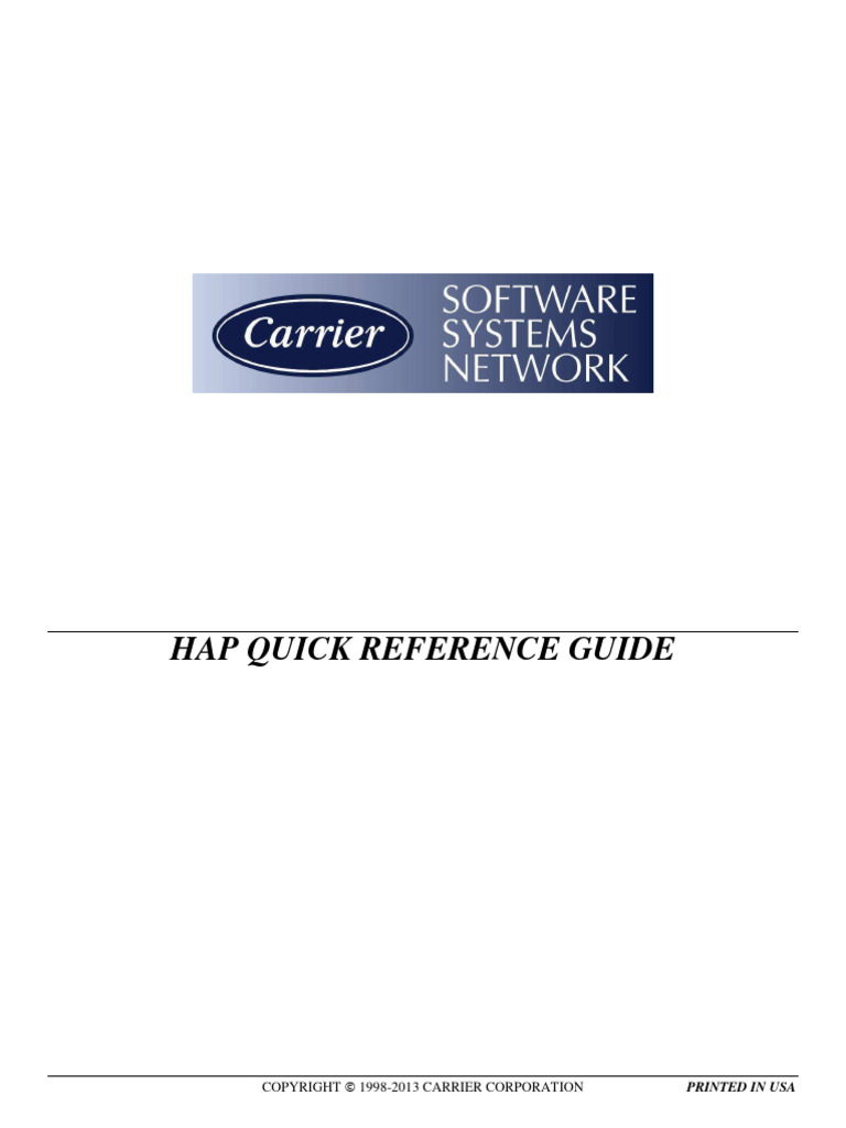 HAP Quick Reference Guide Overview | PDF