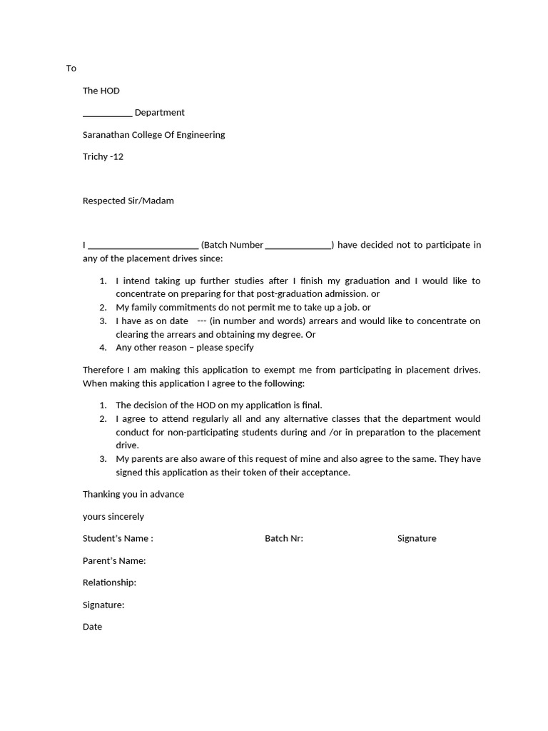 Decline Form -PLACEMENT DRIVES | PDF