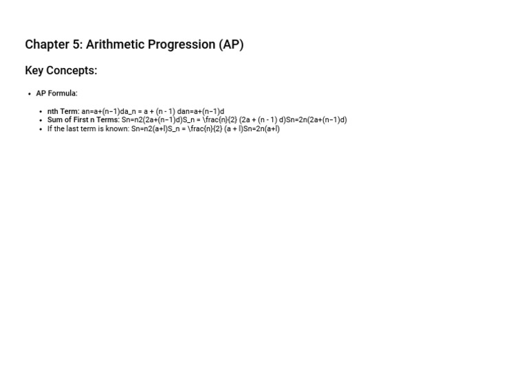 Understanding Arithmetic Progression (AP) | PDF