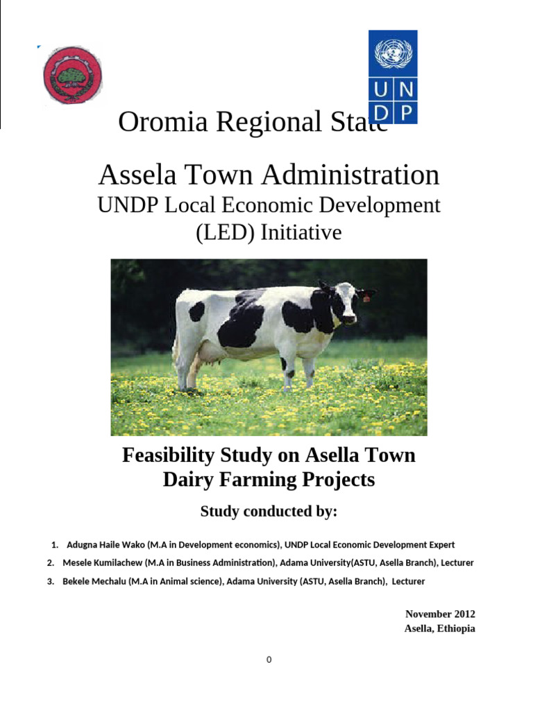 Feasibility Study for Asella Dairy Farming | PDF | Dairy Cattle | Cattle