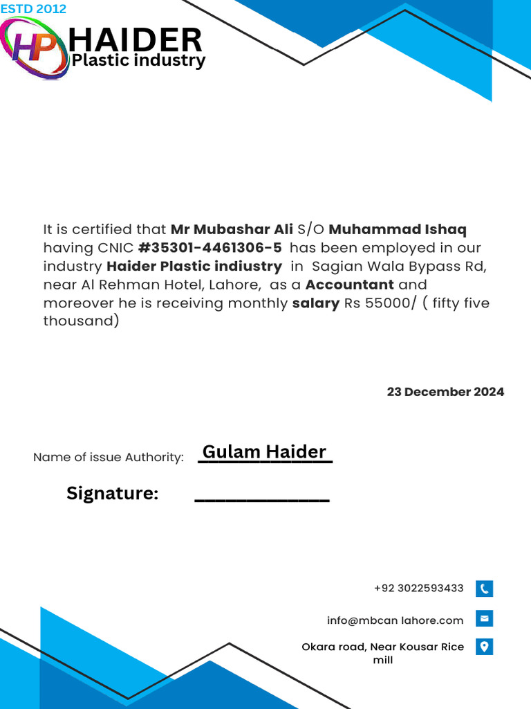 Blue and Black Corporate Simple Application Letter (3) | PDF