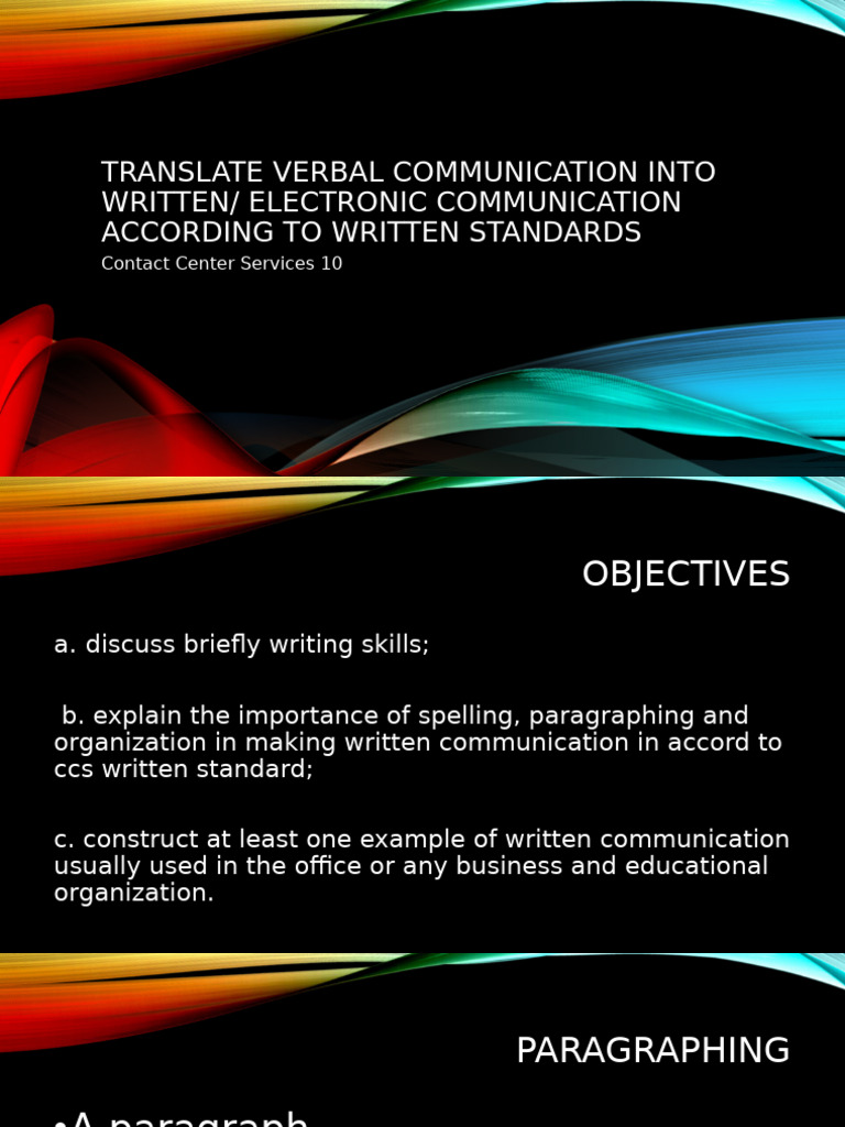 Q3 W3 PARAGRAPH SPELLING Translate Verbal Communication Into Written Communication01 Copy 2 ...