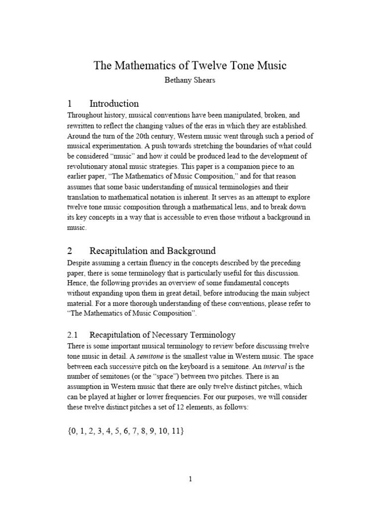12 Tone Matrix | PDF | Interval (Music) | Musical Compositions