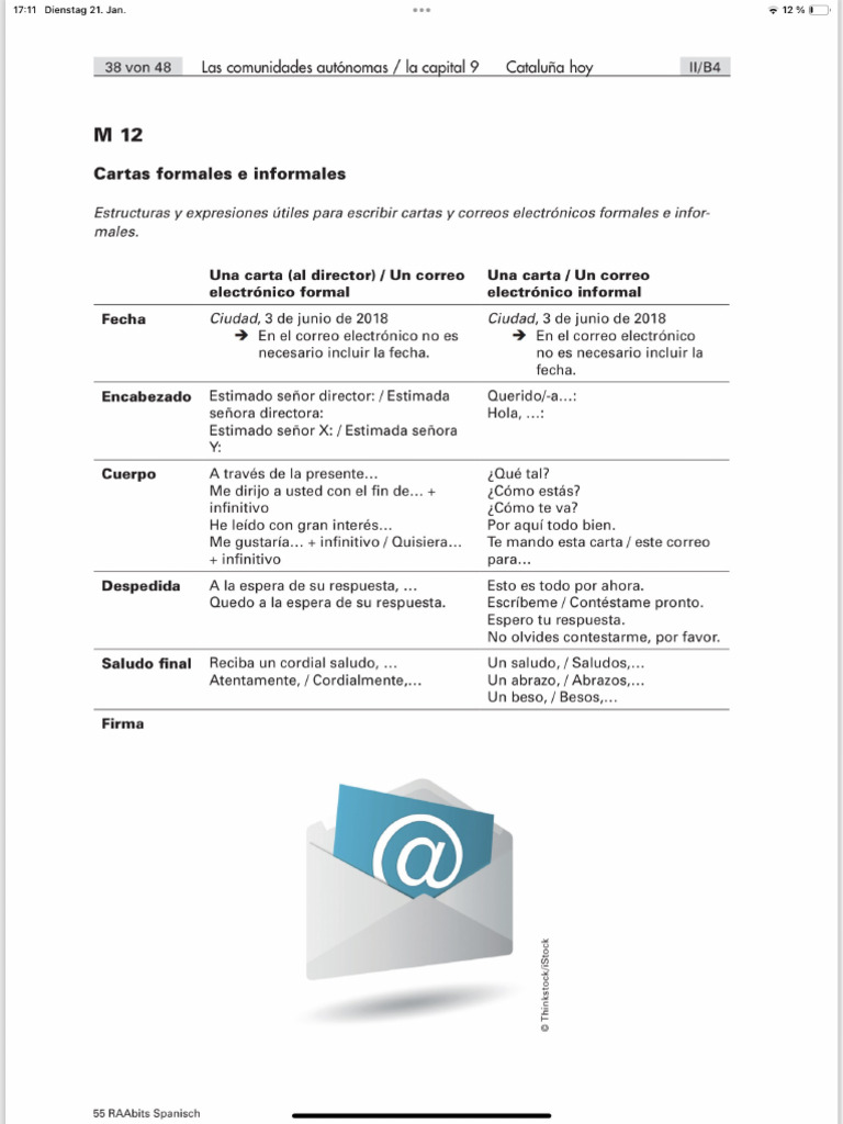 Formal and informal letters in spanish | PDF