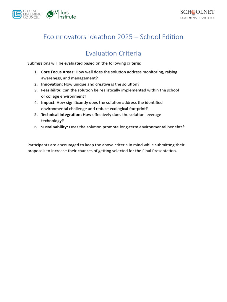 Evaluation Criteria | PDF