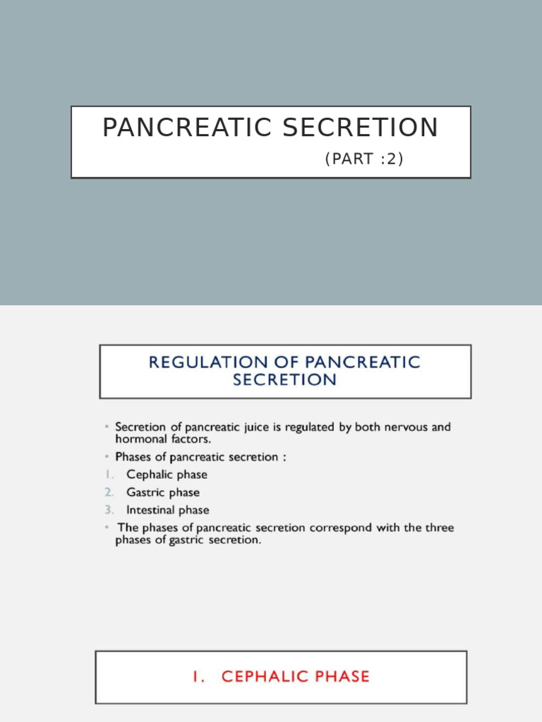 Regulation of Pancreatic Secretion | PDF