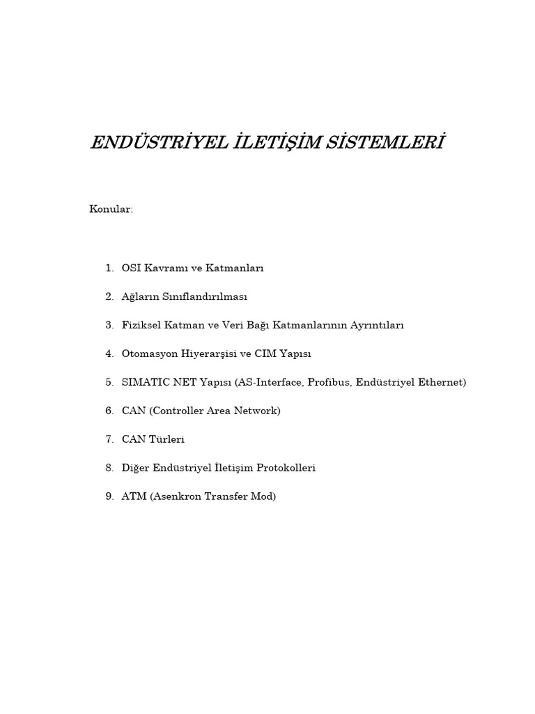 Endustriyel iletisim sistemleri | PDF