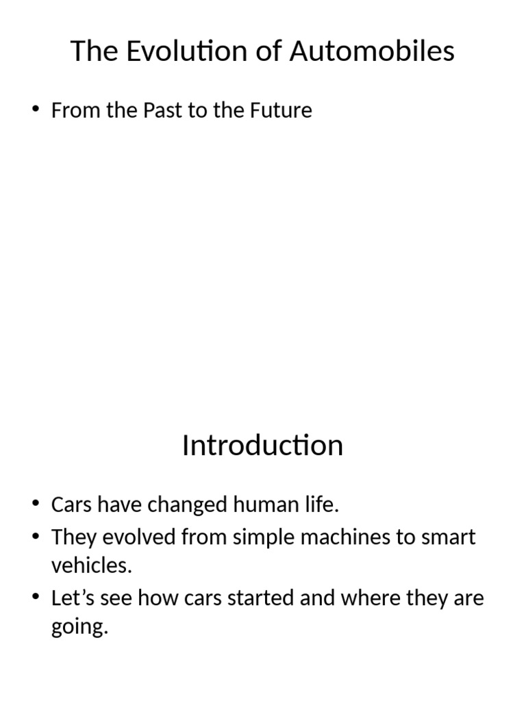 Evolution of Automobiles | PDF | Car | Hybrid Electric Vehicle
