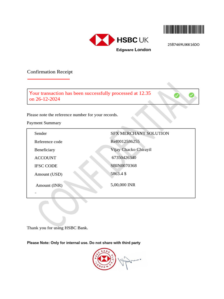 HSBC - Recipt.merchant .Samay | PDF