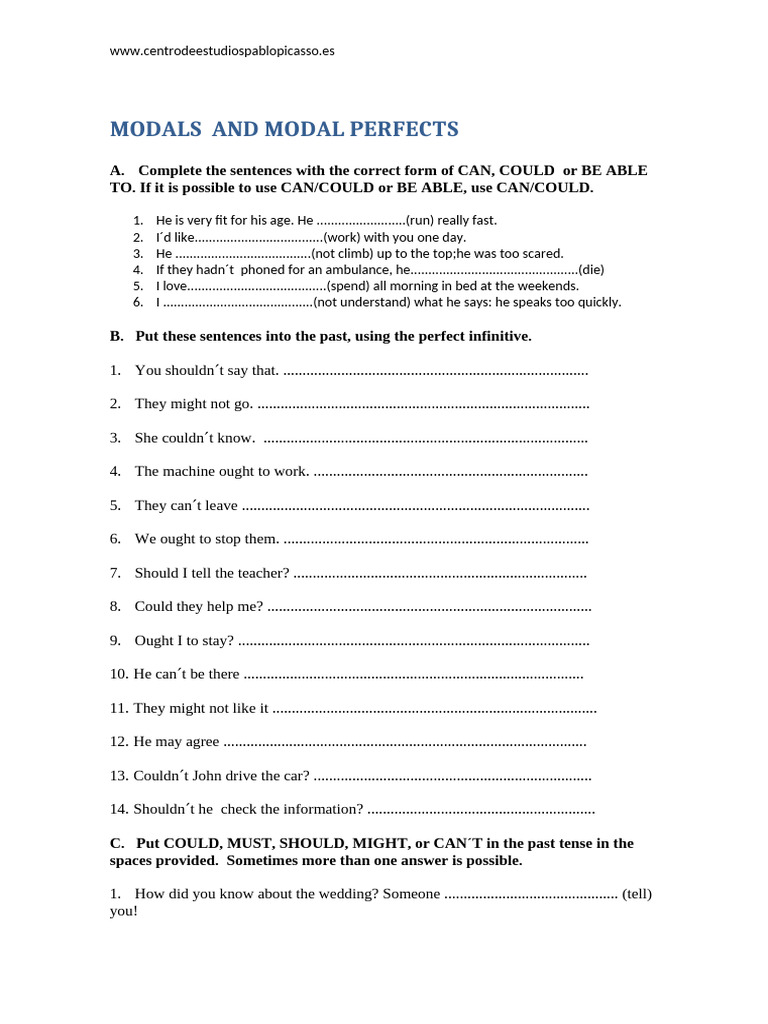 Modales y Modales Perfectos | PDF