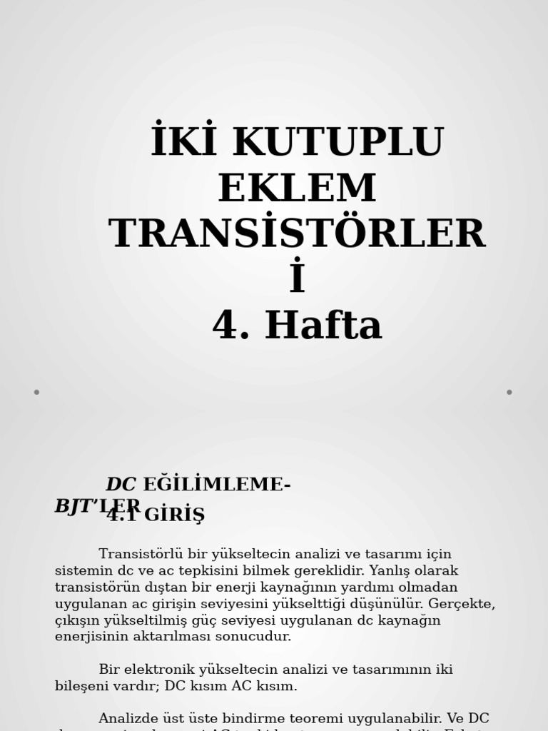 4. Hft_Elektronik Devreler | PDF