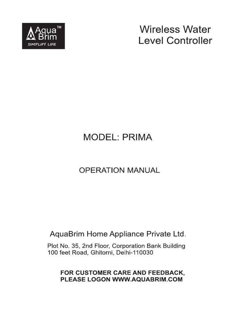Prima Operation Manual | PDF