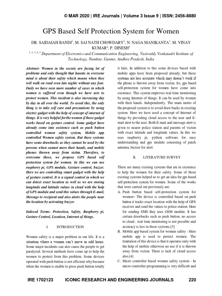 GPS Based Self Protection System for Wom | PDF | Global Positioning ...