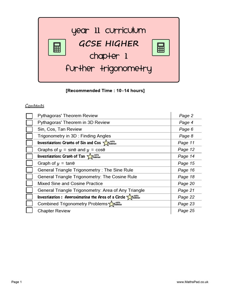 Year 11 Higher Trigonometry Guide | PDF | Trigonometry | Triangle