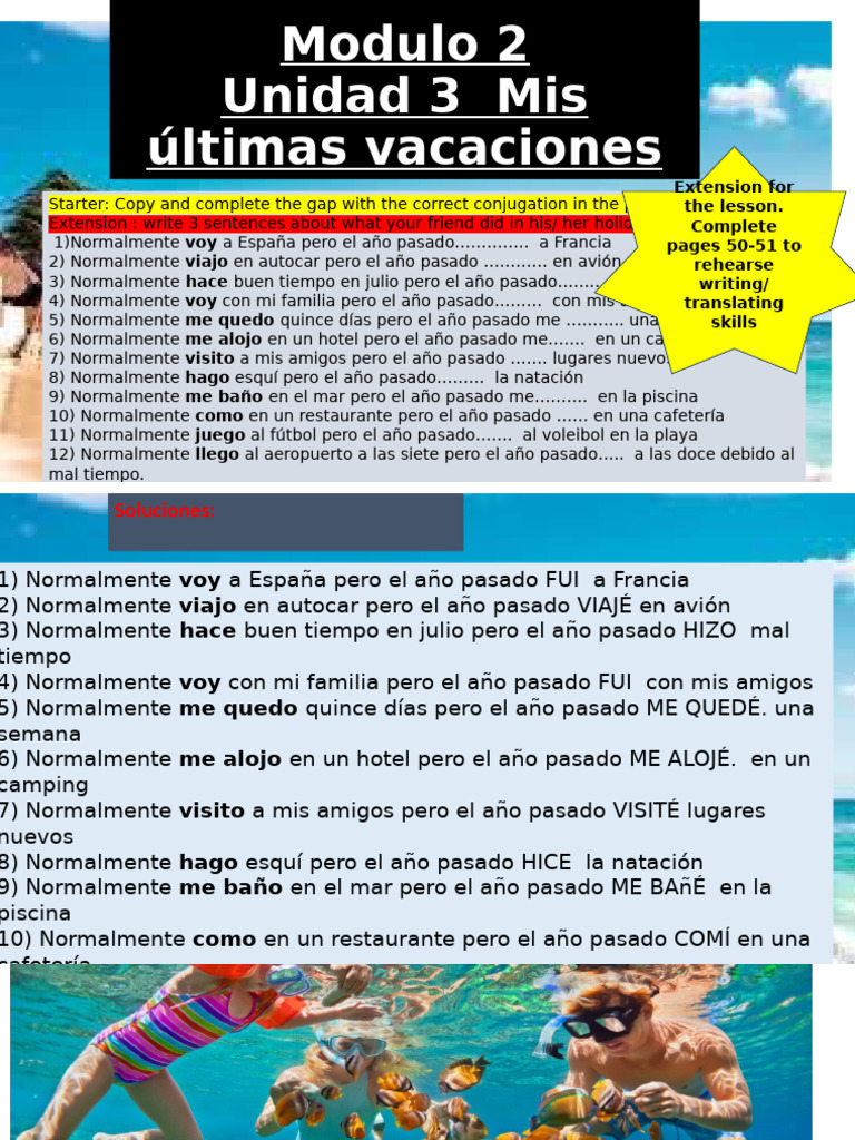 2.3 Mis Ultimas Vacaciones | PDF