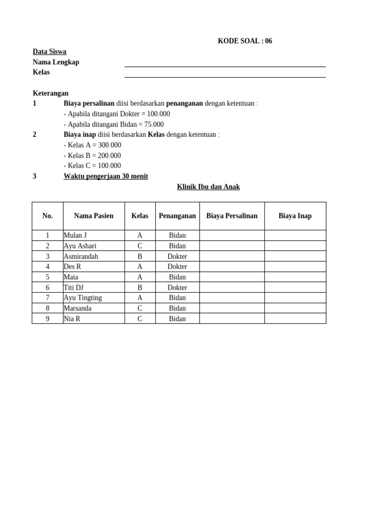 Soal Latihan (2) Excel | PDF