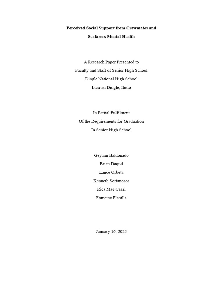 Research-Grade-12 | PDF | Social Support | Mental Health