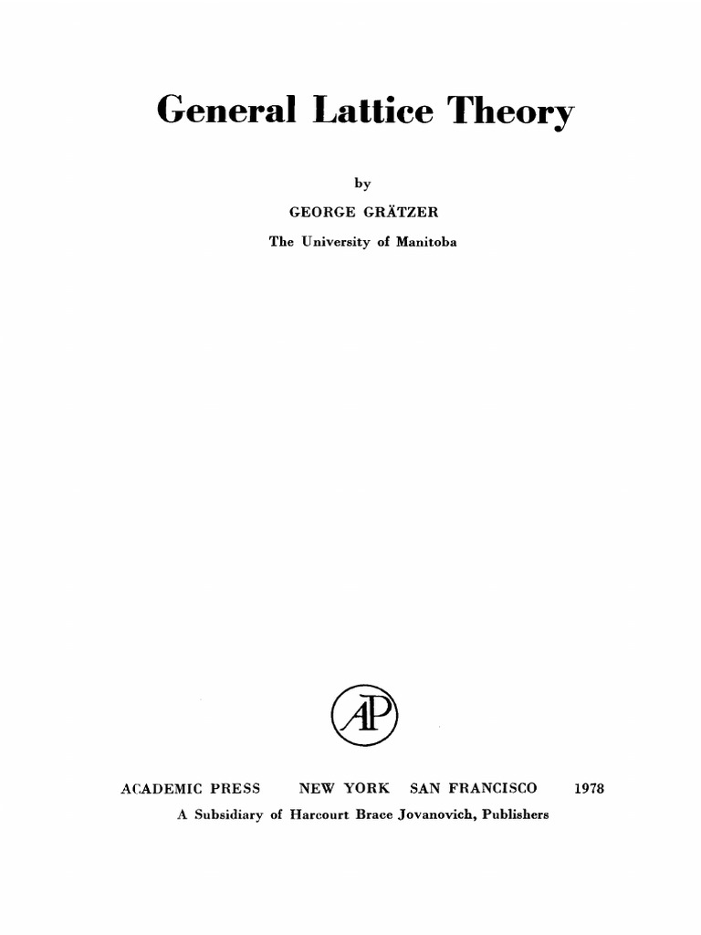 General Lattice Theory Compress | PDF | Boolean Algebra | Teaching ...