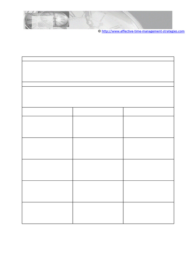 1 1 5 Time Management Sheet | PDF