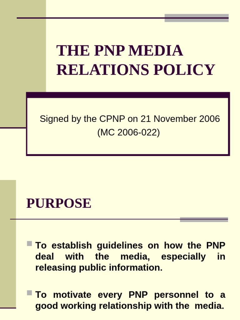 PNP Media Relations Guidelines | PDF | News
