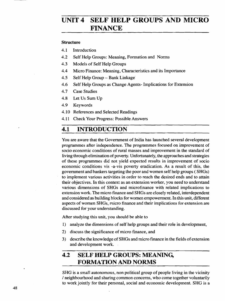 Management of Self Help Groups | PDF | Microfinance | Poverty