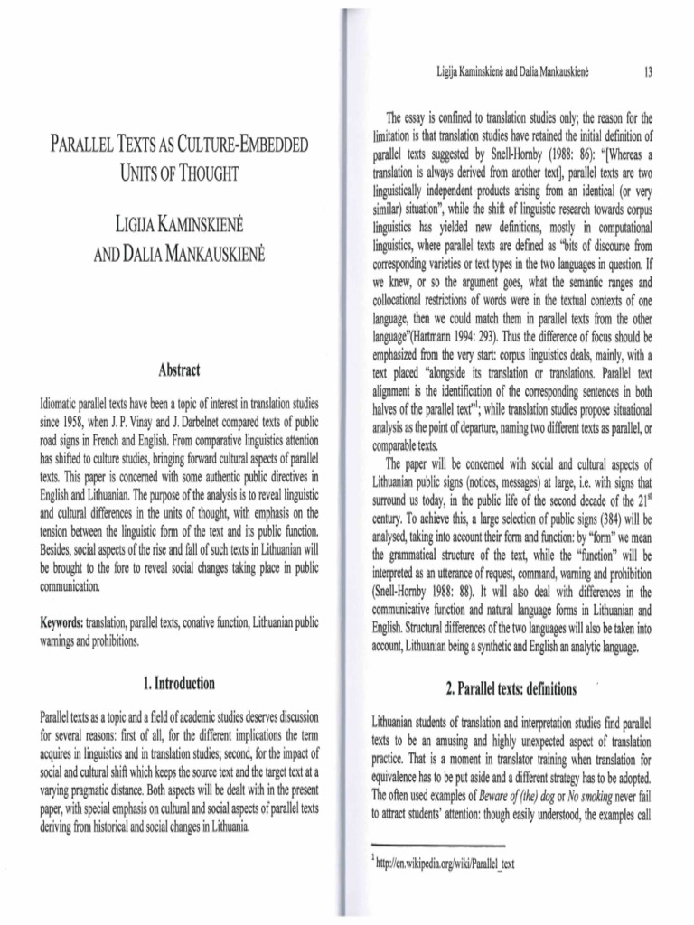 Parallel Texts | PDF