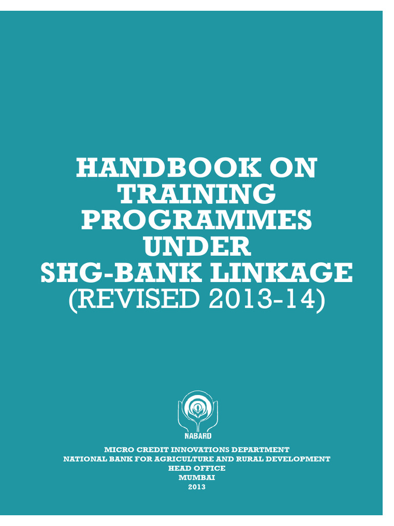 SHG handbook on Training Revised | PDF | Loans | Banks