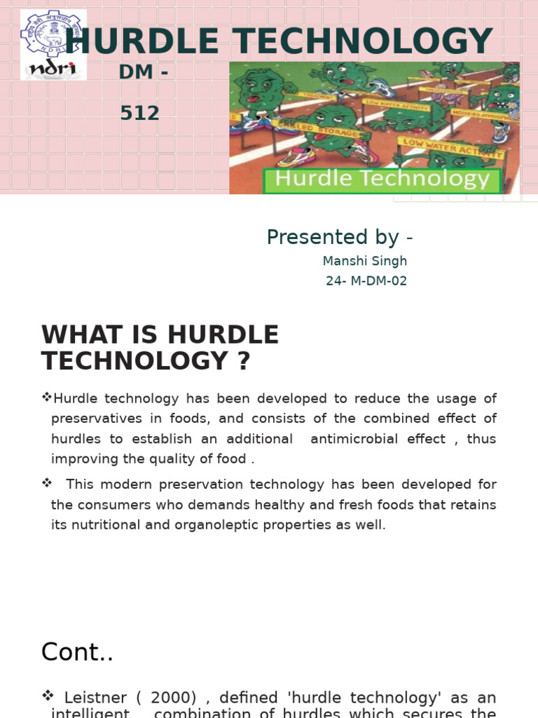 Hurdle Technology by Manshi Singh | PDF | Food Preservation | Microorganism
