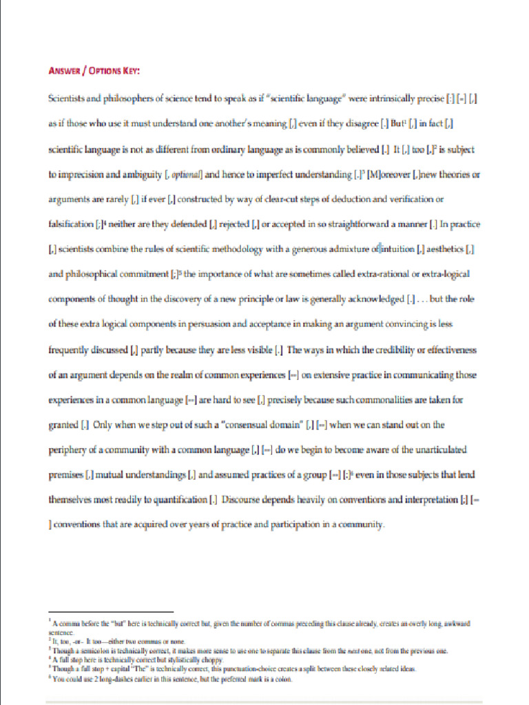 ADVANCED PUNCTUATION ANSWER | PDF