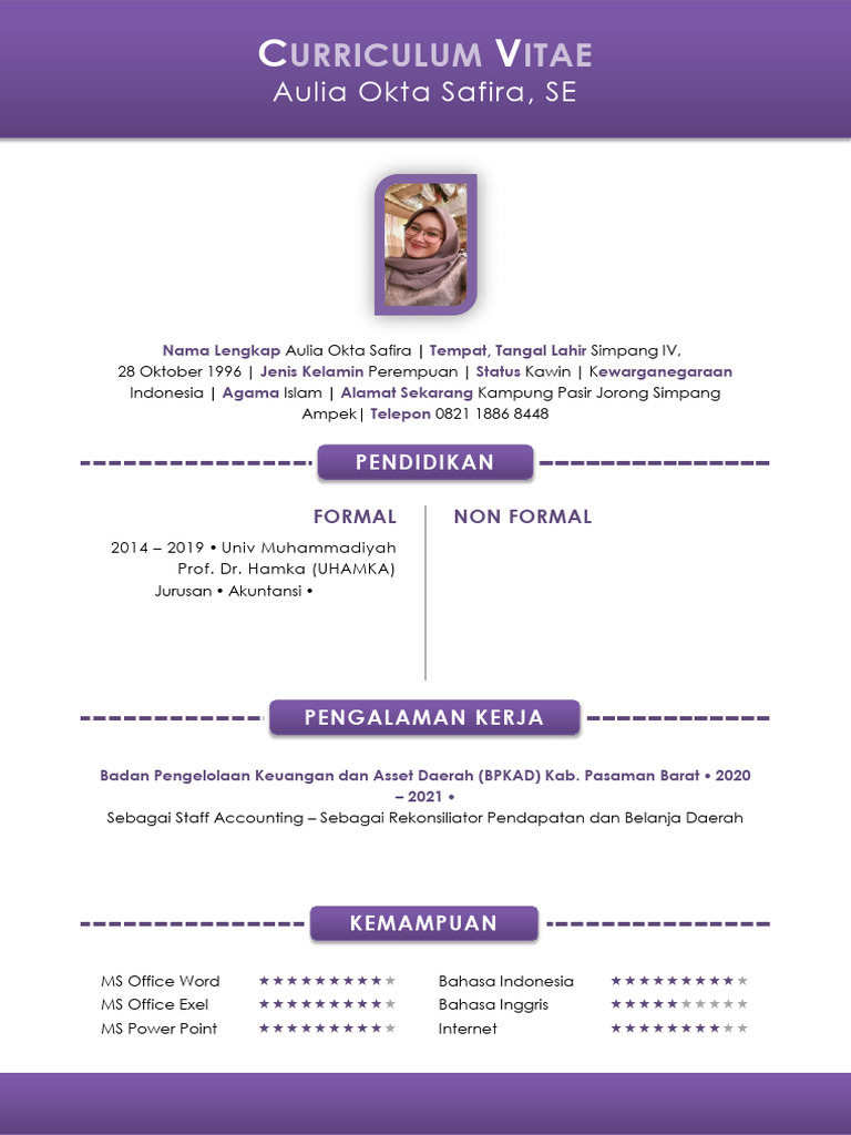 CV-Aulia Okta Safira | PDF