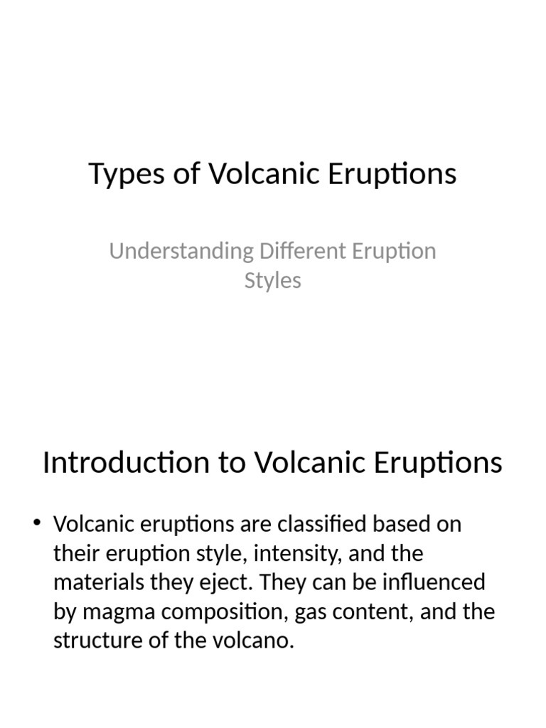 Types of Volcanic Eruptions Explained | PDF